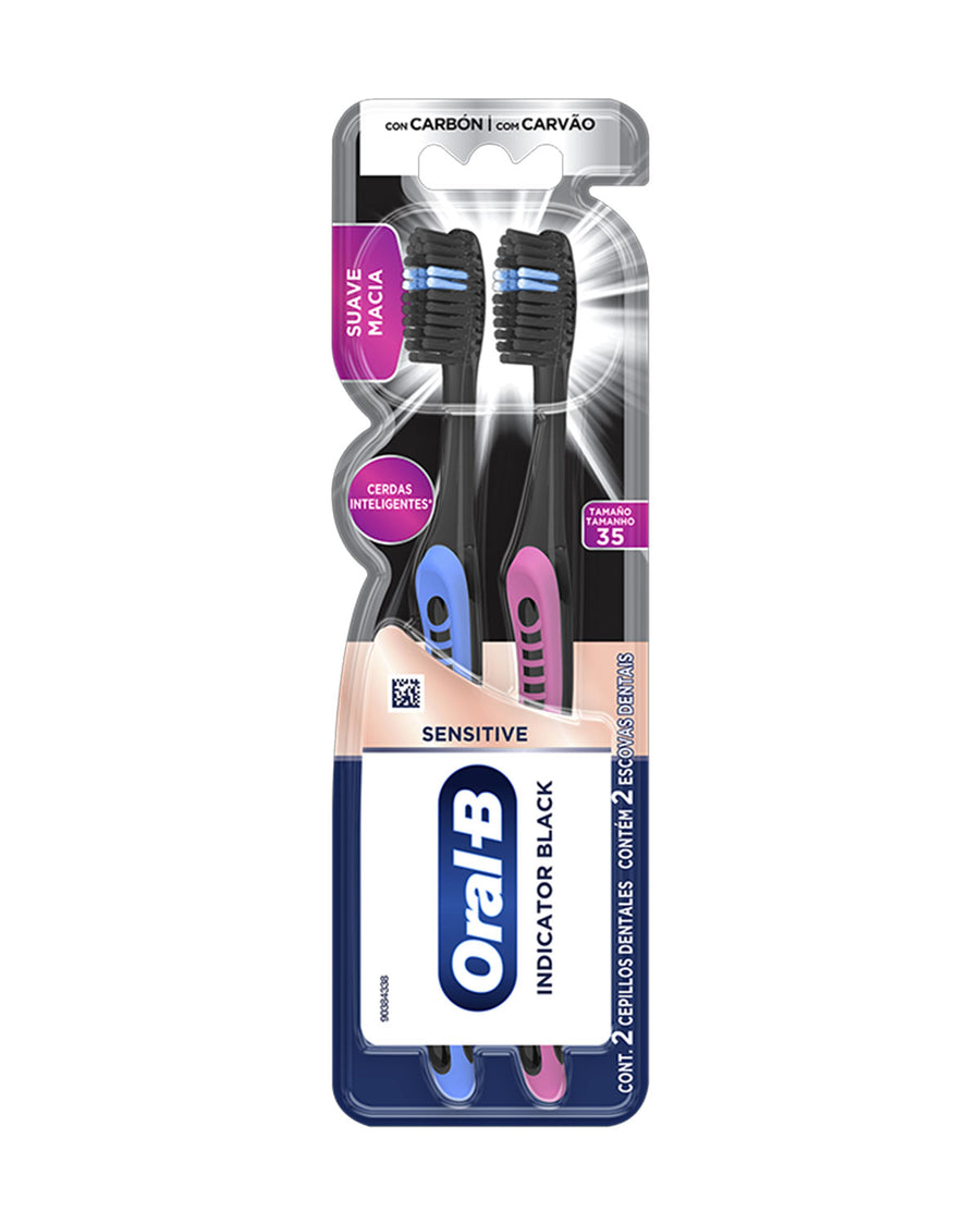 Cepillo Oral-B Indicator Carbón Activado x 2 | Leonisa Perú